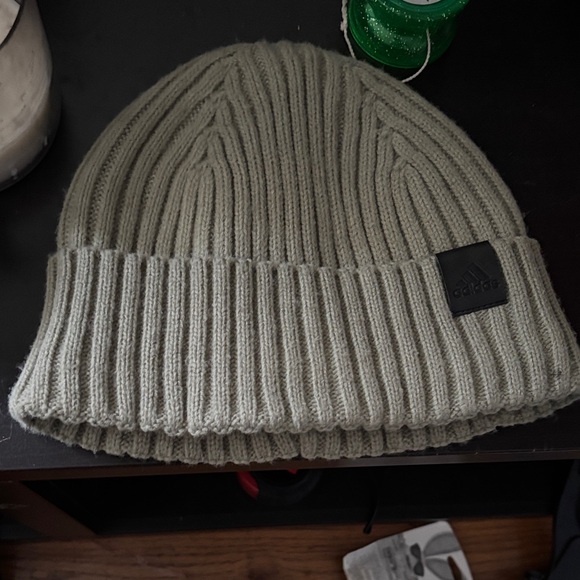 adidas | Accessories | Adidas Sage Green Ribbed Beanie | Poshmark